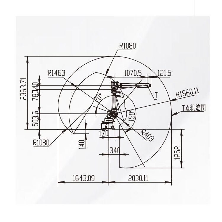 6 Axis Industrial Robot With 10KG Payload And 2032MM Reach Robotic Arm ...