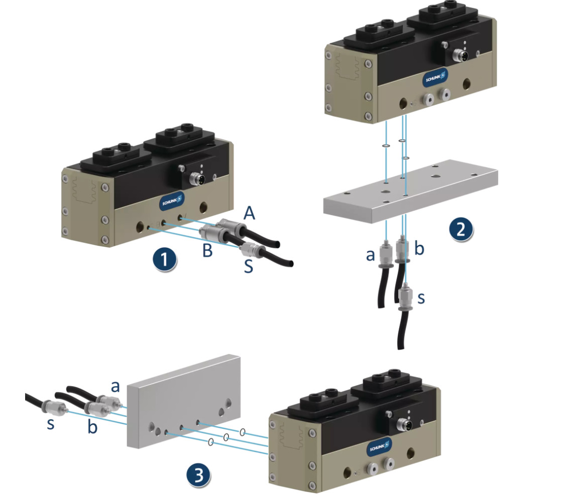 식품 산업 공장에서 FANUC,IRB6700 및 KR210 로봇을 위한 SCHUNK 로봇 손잡이