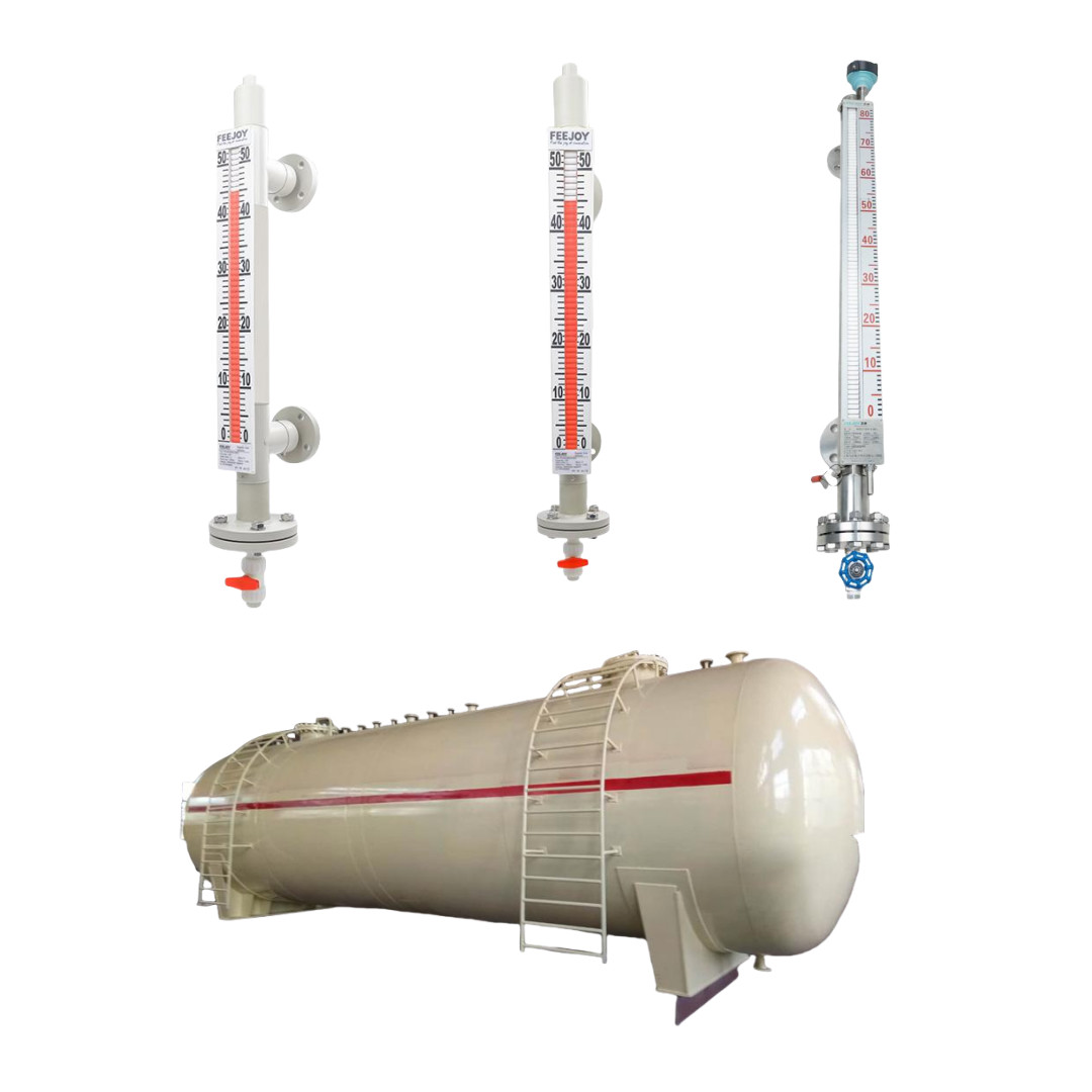 스테인리스 스틸 FeeJoy BI 저장 탱크용 자기 레벨 측정기 레벨 높이 측정